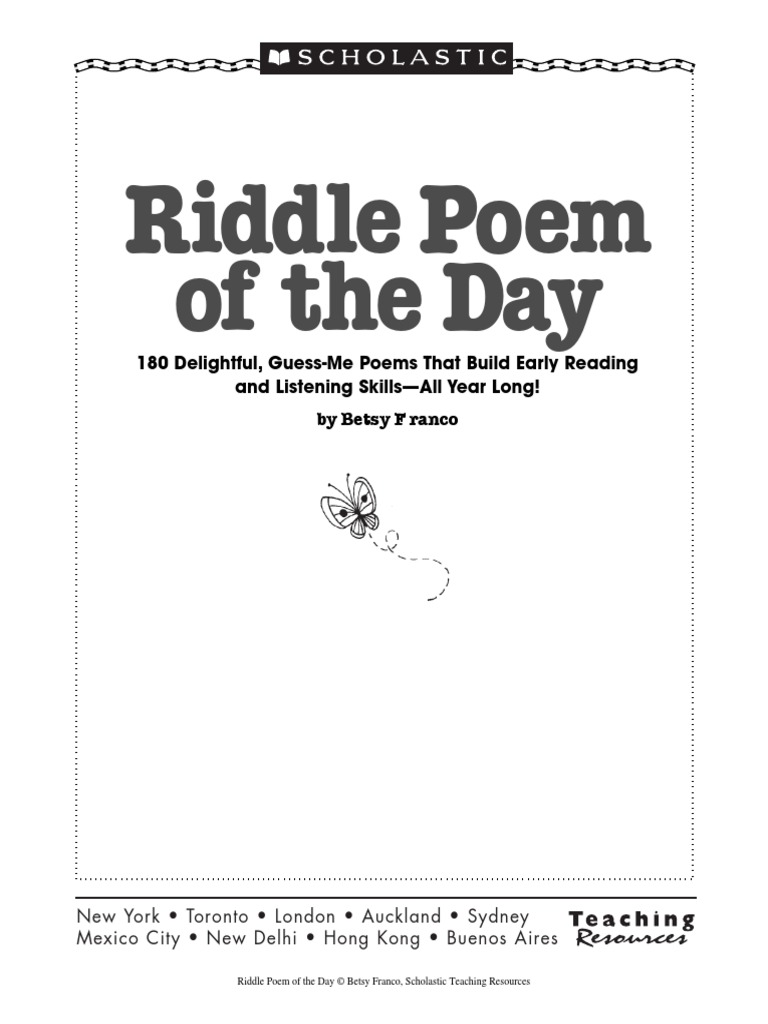 Riddle Poem of The Day | PDF | Riddle | Critical Thinking
