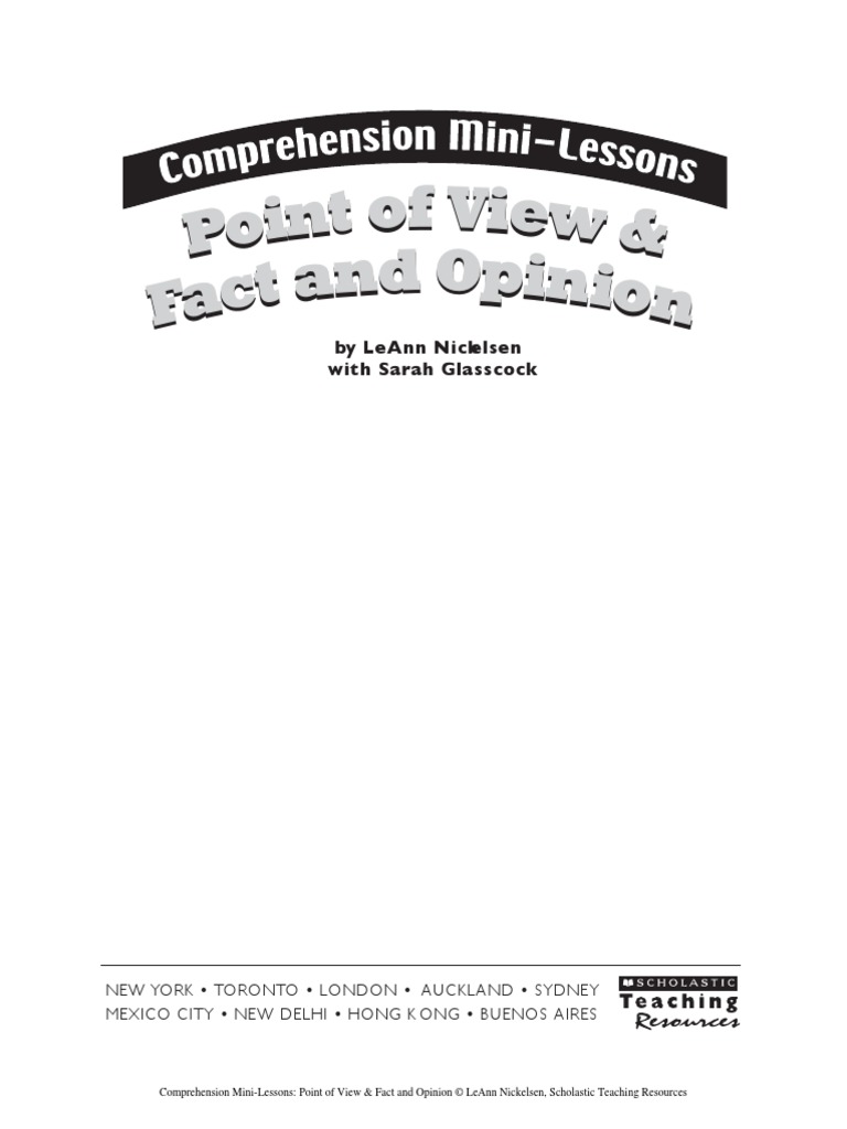 Point of View and Fact and Opinion | PDF | Narration | Reading ...