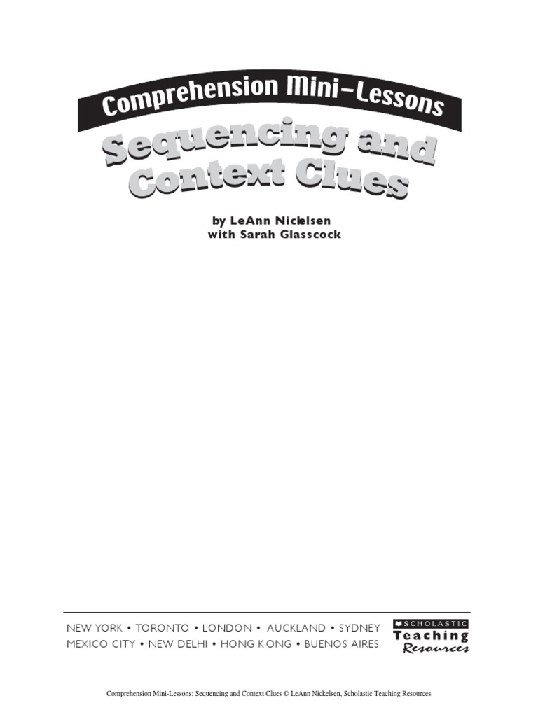 Sequencing and Context Clues | PDF | Reading Comprehension | Teaching ...
