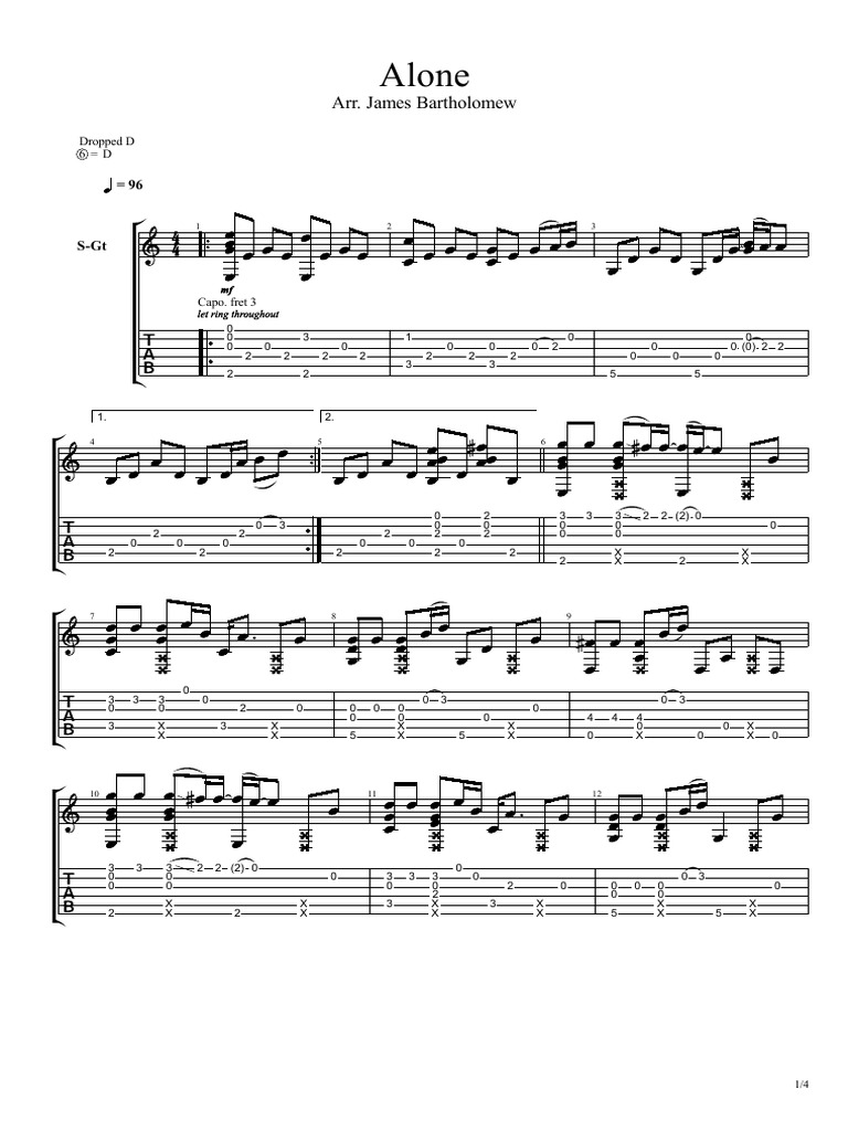 Alone PDF | PDF | String Instruments | Musical Techniques