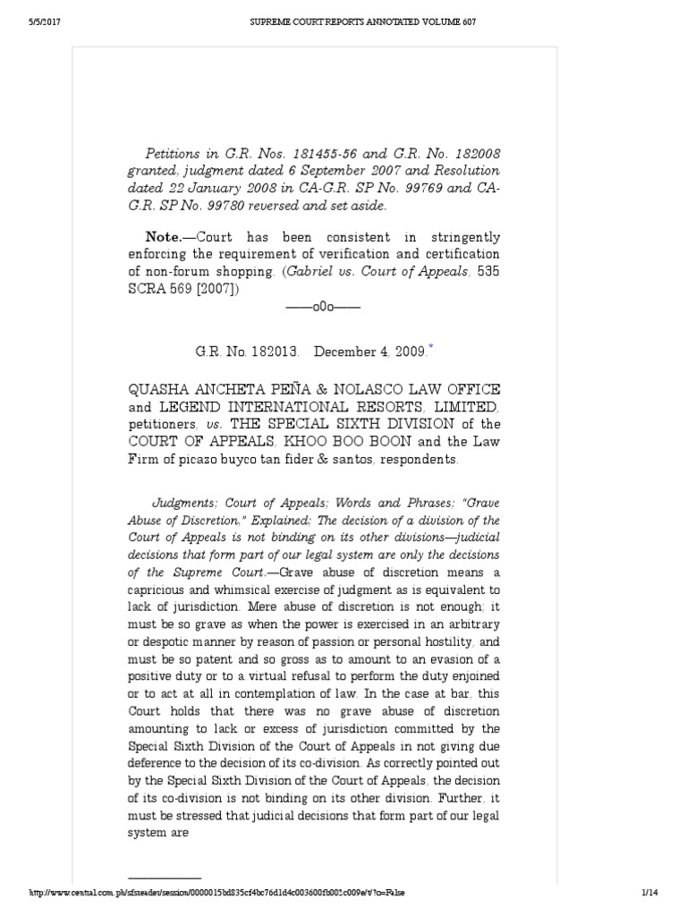 Quasha V CA | PDF | Lawsuit | Res Judicata