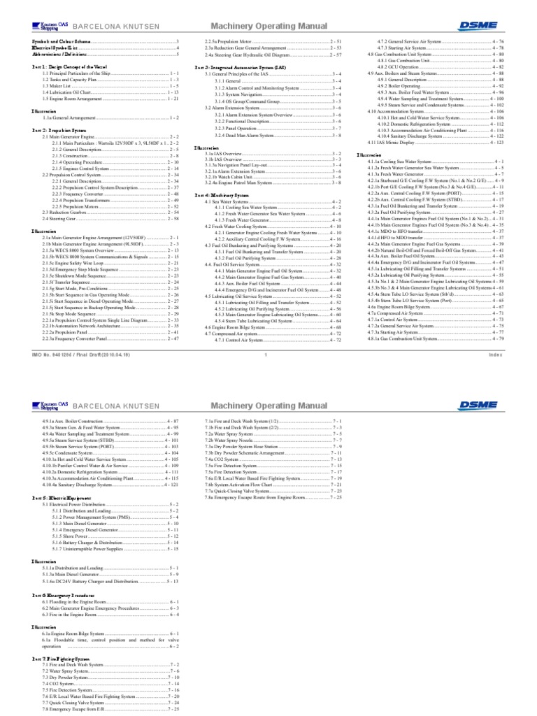 Machinery Operating Manual | PDF | Fuel Oil | Marine Propulsion