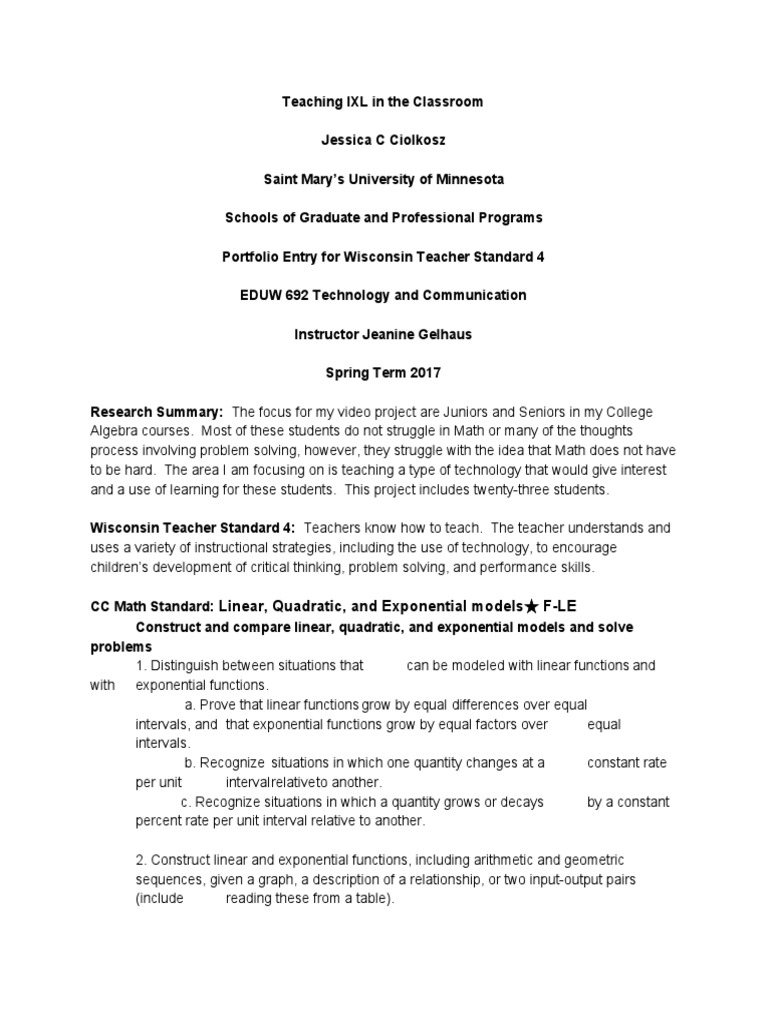 IXL Enhances Math Learning in Class | PDF | Exponential Function ...