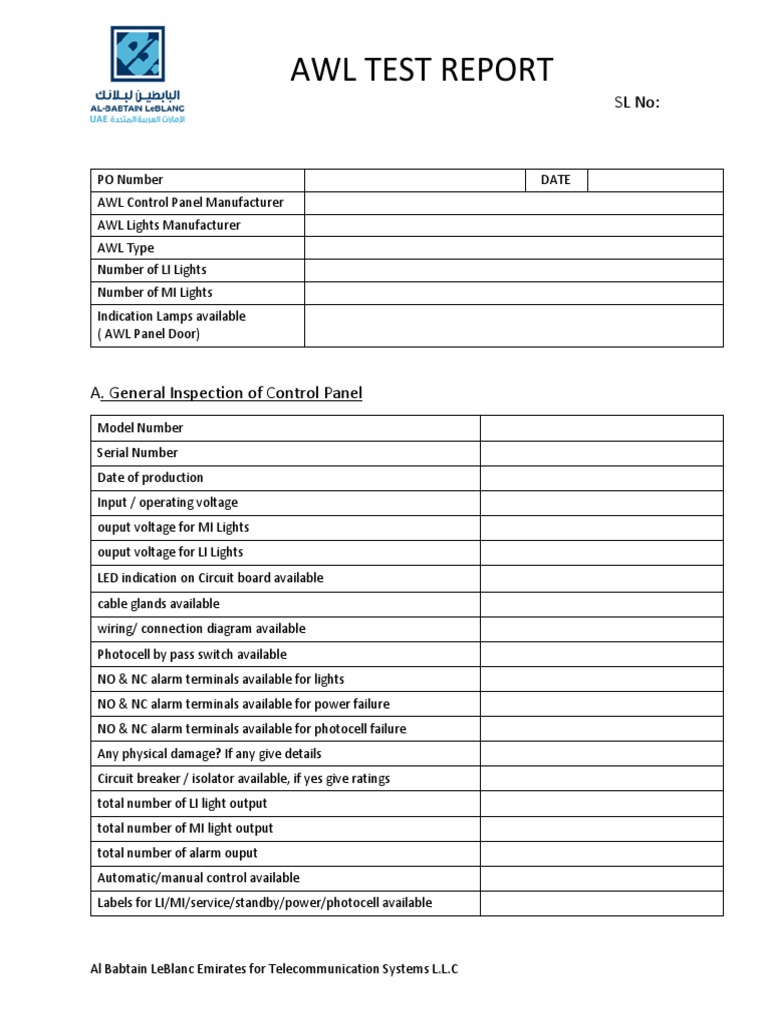 AWL Test Report | PDF | Electrical Wiring | Switch