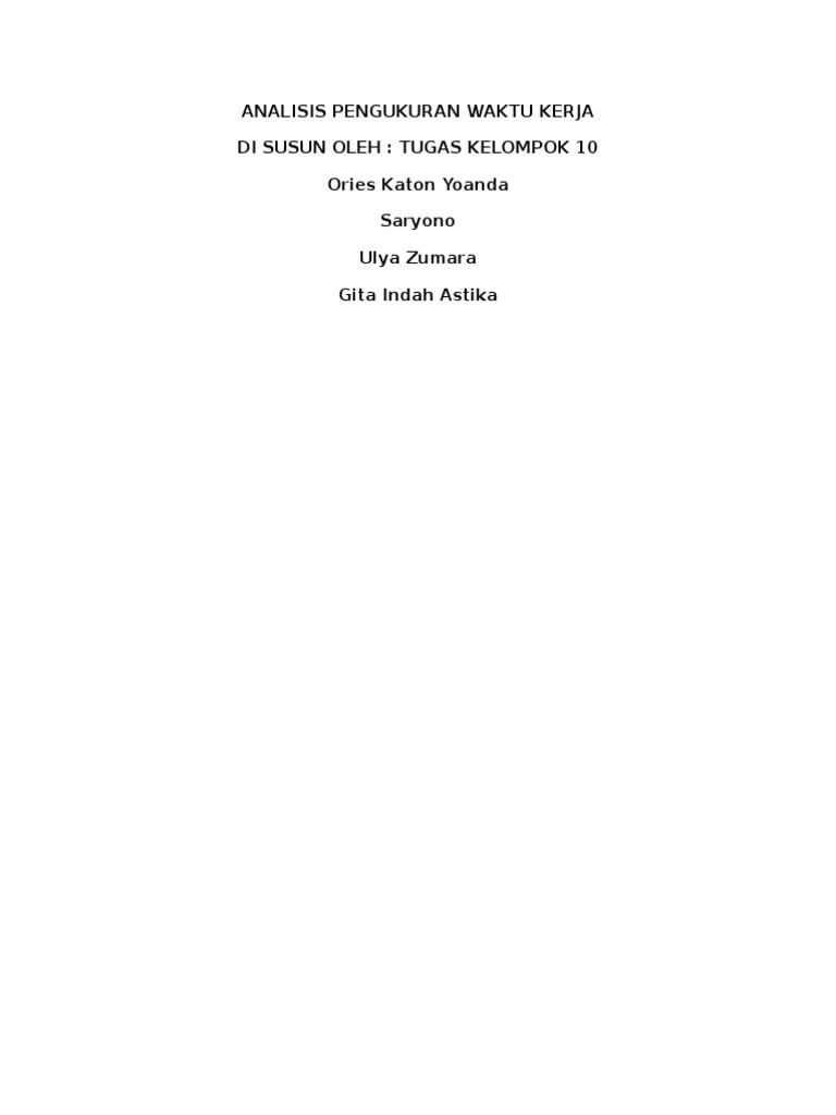 Analisis Pengukuran Waktu Kerja Baru | PDF
