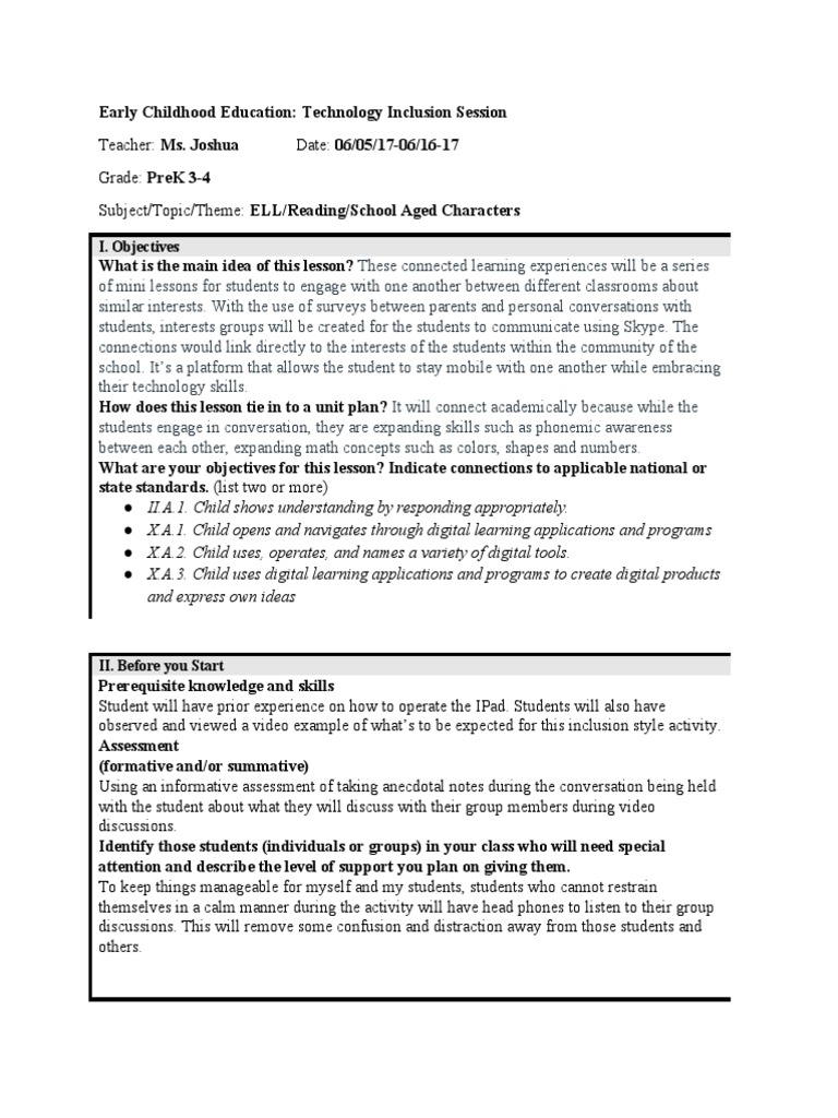 Connectedlearning2 0lessonplan | PDF | Inclusion (Education ...