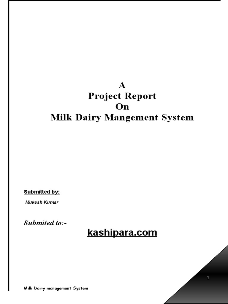 Milk Dairy Management System Report | PDF | Software Testing ...