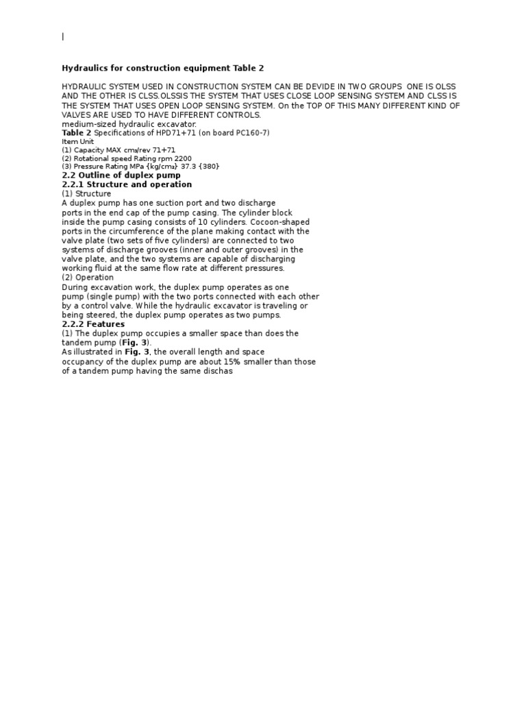 Hydraulic Systems in Construction Equipment | PDF
