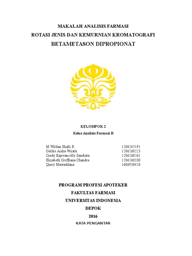 Analisis Rotasi Jenis Betametason | PDF
