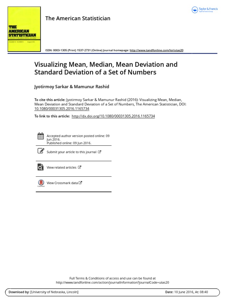 Visualizing Mean Median Mean Deviation And Standard Deviation Of A Set