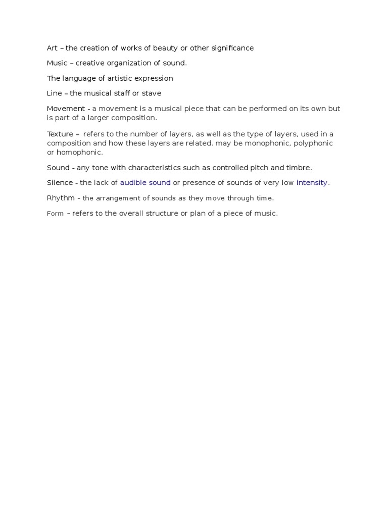 Elements of Artistic Expression | PDF | Sound | Elements Of Music