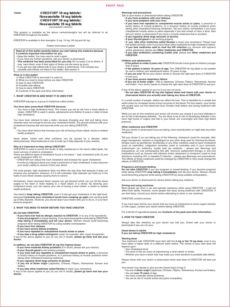 Crestor PDF | PDF | Myocardial Infarction | Stroke