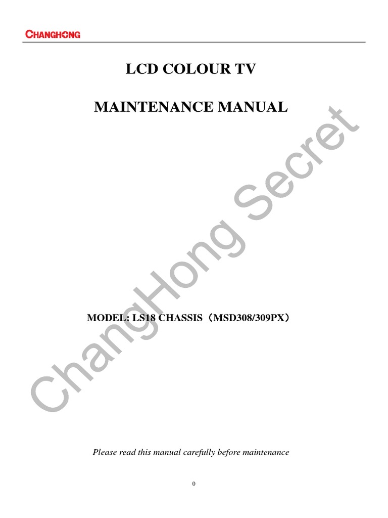 LCD TV LS18 Maintenance Manual | PDF | Power Supply | Hdmi