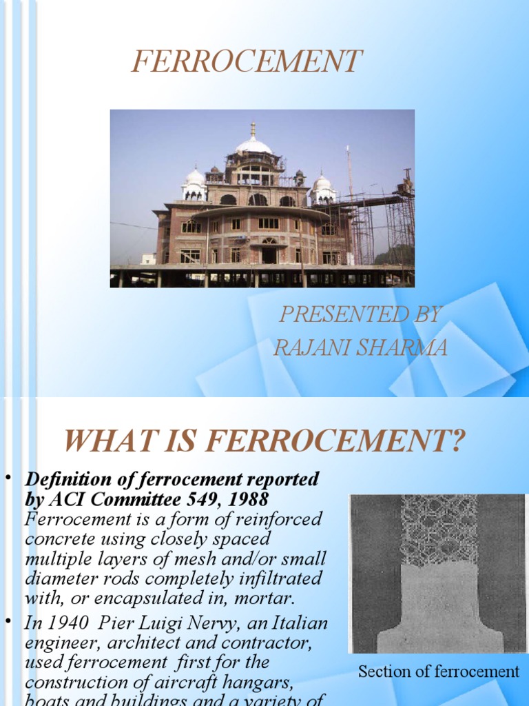 Understanding Ferrocement Construction | PDF | Concrete | Cement