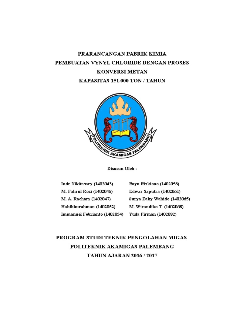 Pra - Rancangan Pabrik Kimia VCM | PDF