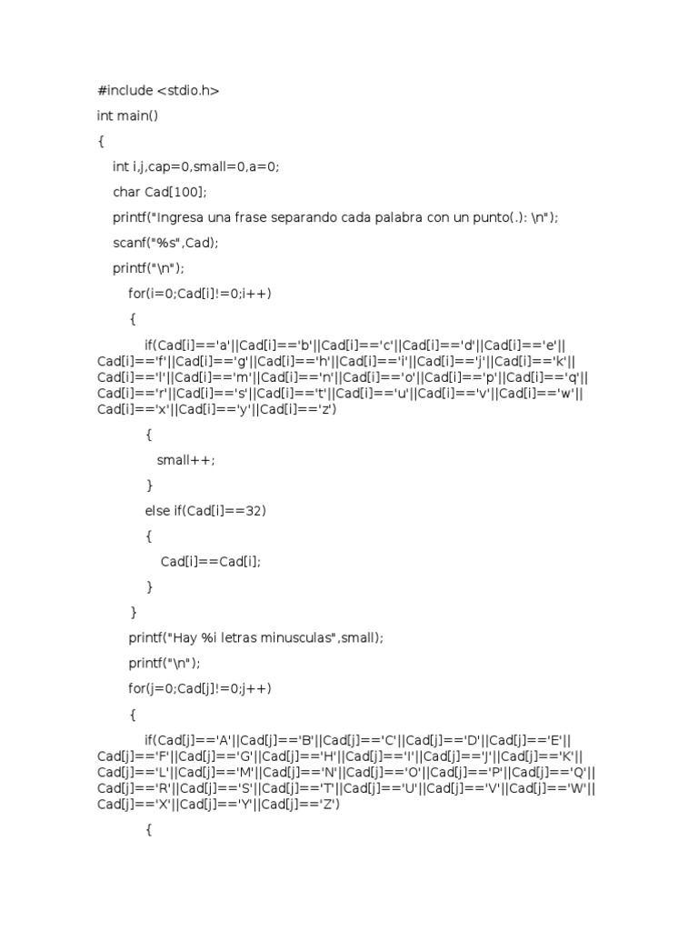 Codigo Triangulo de Letras - Lenguaje C | PDF