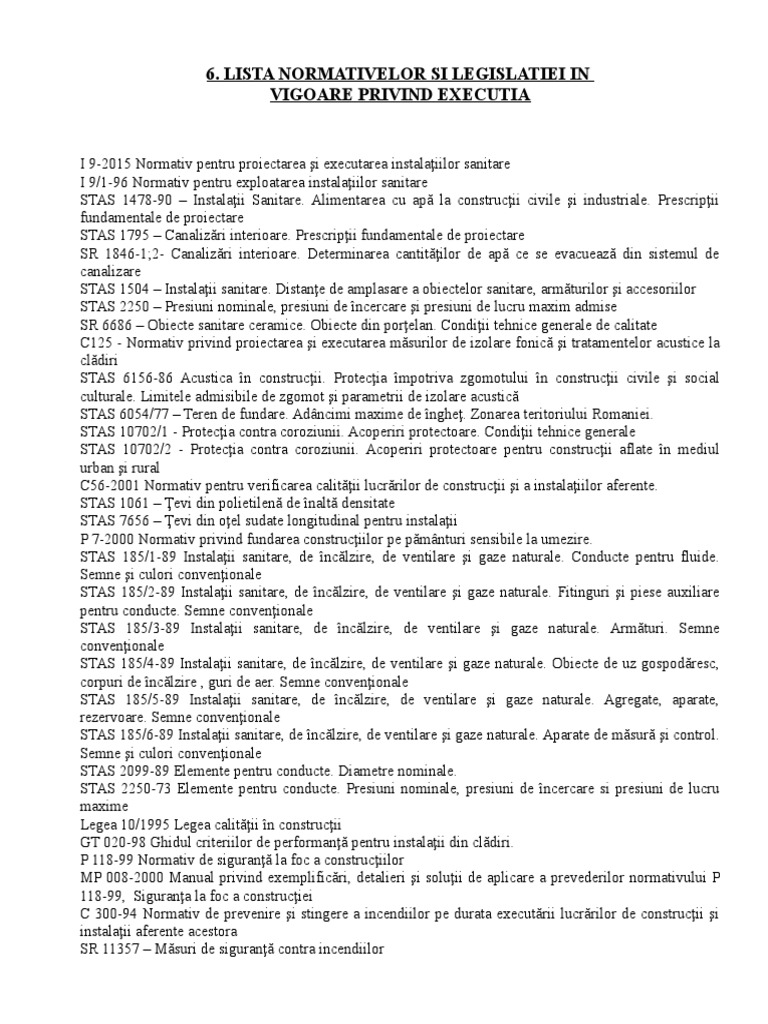 6.standarde Si Normative in Vigoare PDF | PDF