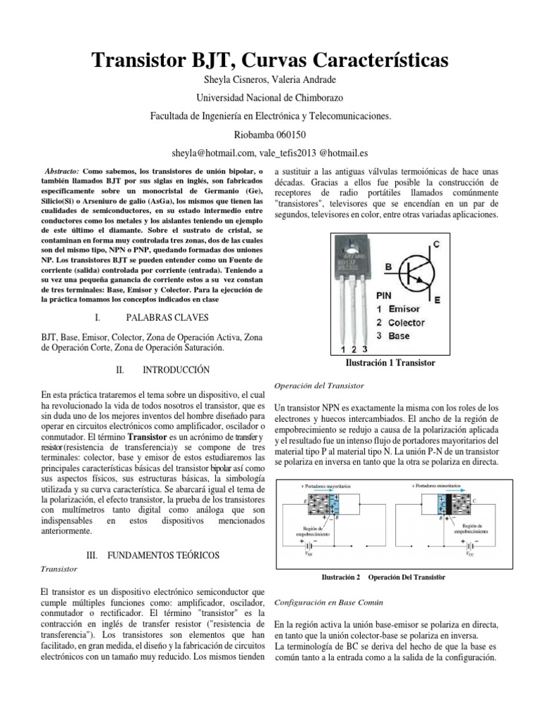 Practica-4-Transistor-BJT-Curvas-Caracteristicas Asiendo | PDF | Transistor | Transistor de ...