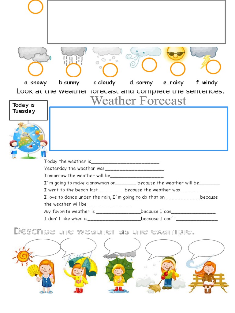 Weather Worksheet for Kids | PDF | Language Arts & Discipline