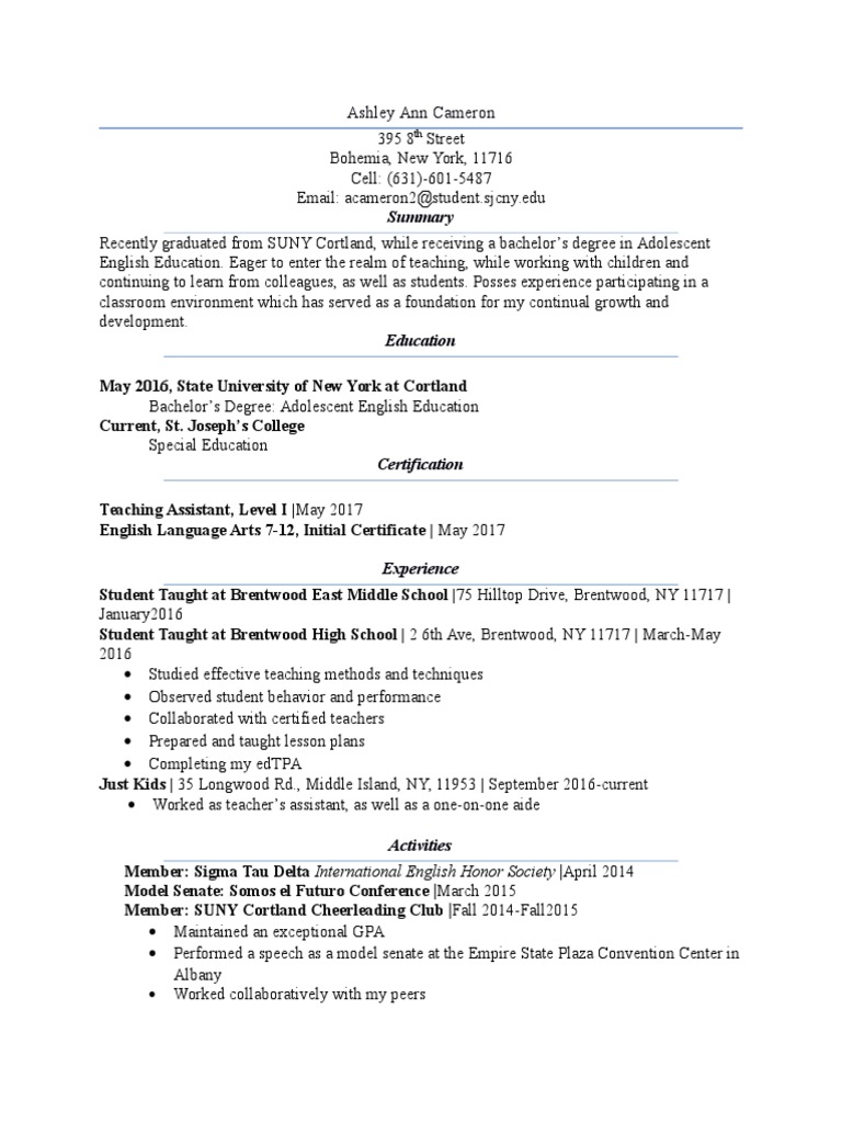 Ashley Cameron Resume | PDF | Wellness