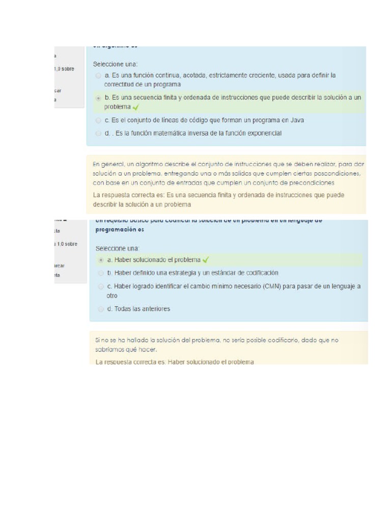Quiz Semana 3 Programacion de Computadores Calificado | PDF