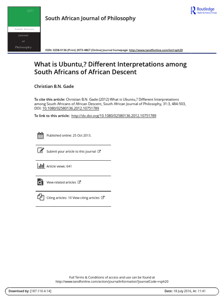 Understanding Ubuntu in South Africa | PDF | Languages | Science