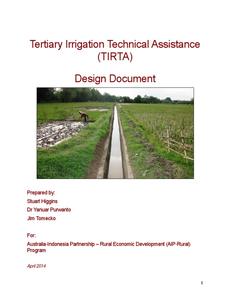 Tertiary Irrigation Technical Assistance Tirta Design | PDF | Water ...