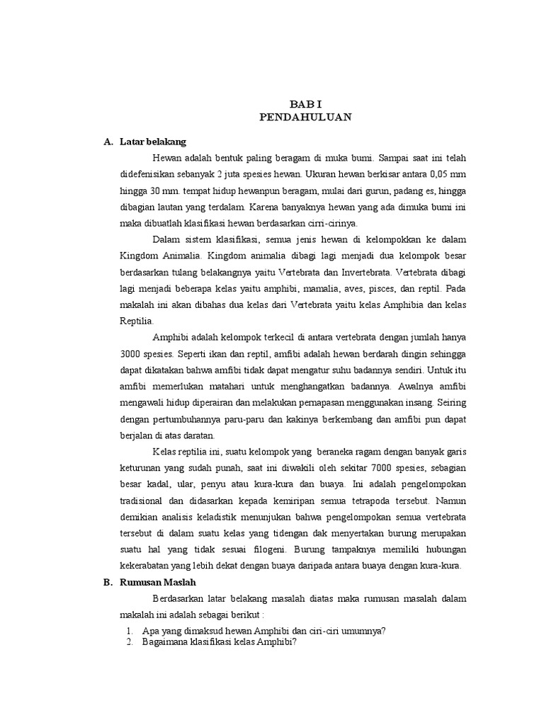Klasifikasi dan Ciri Amphibi serta Reptil | PDF