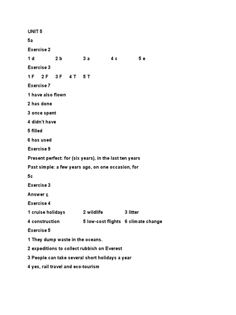 Life Intermediate Unit 5 | PDF
