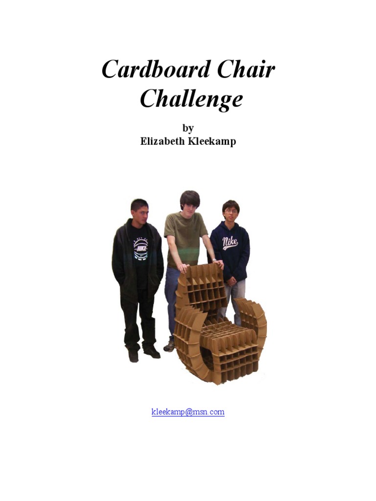 Cardboard Chair Design Challenge | PDF | Chair | Lesson Plan