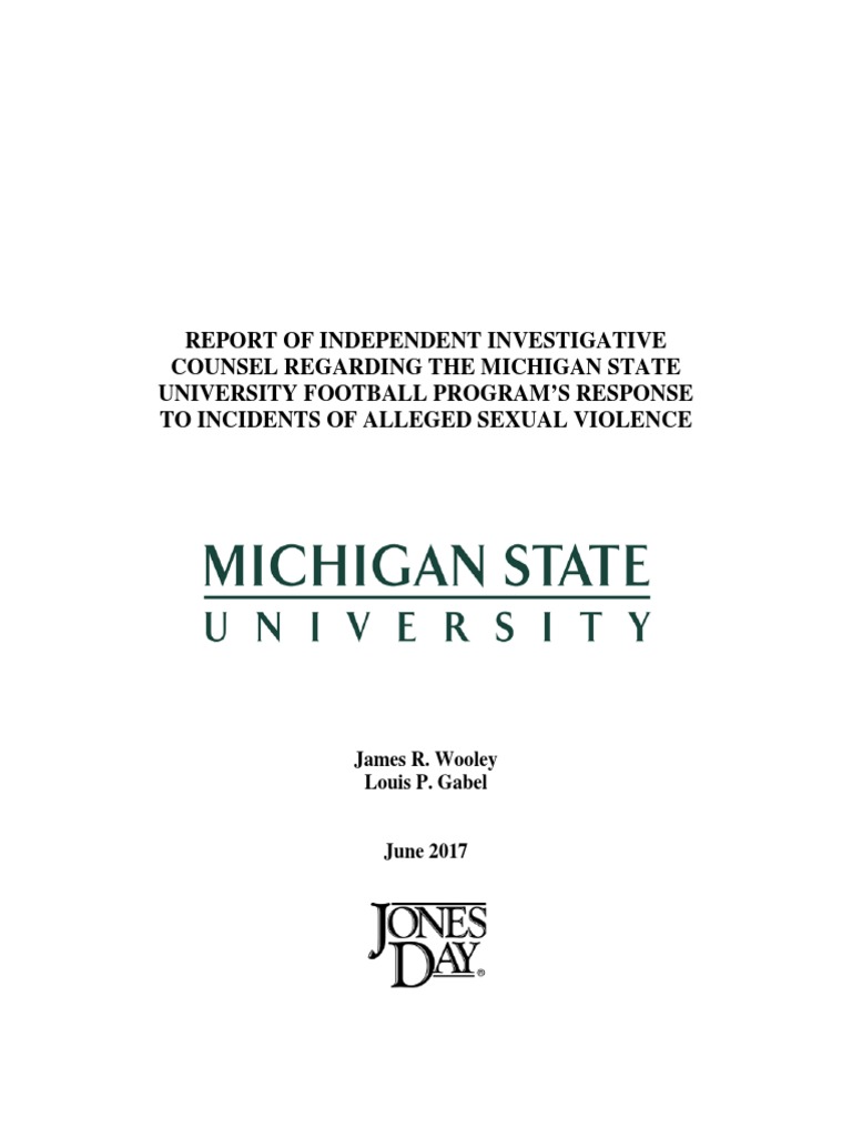 MSU Releases Jones Day Football Report | PDF | Title Ix | Michigan ...