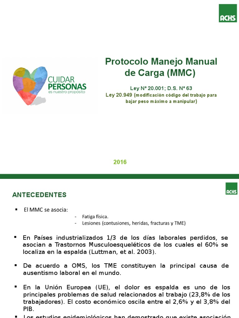 PPT Protocolo MMC | Dolor lumbar | La seguridad