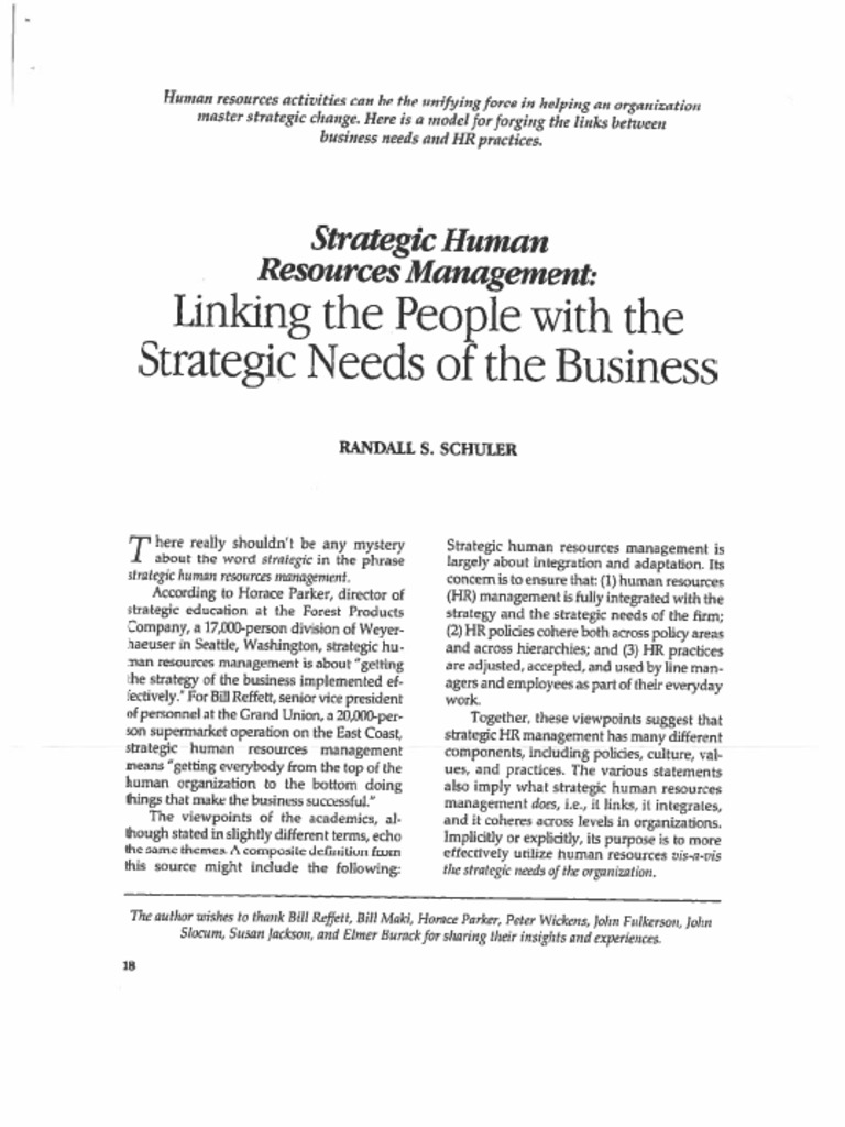 Strategic HR For 5 P Model | PDF