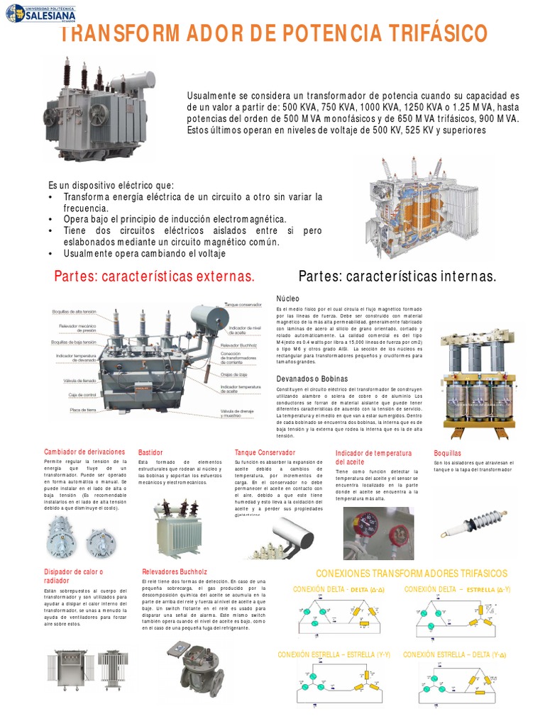 Transformador de Potencia Trifásico | Transformador | Inductor