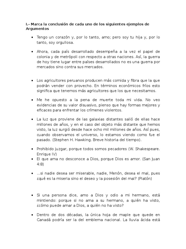 Premisas y Conclusiones | PDF