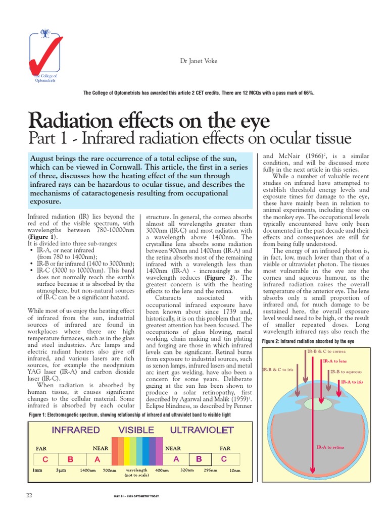 Infrared Radiation and Cataract Risks | PDF | Cataract | Infrared