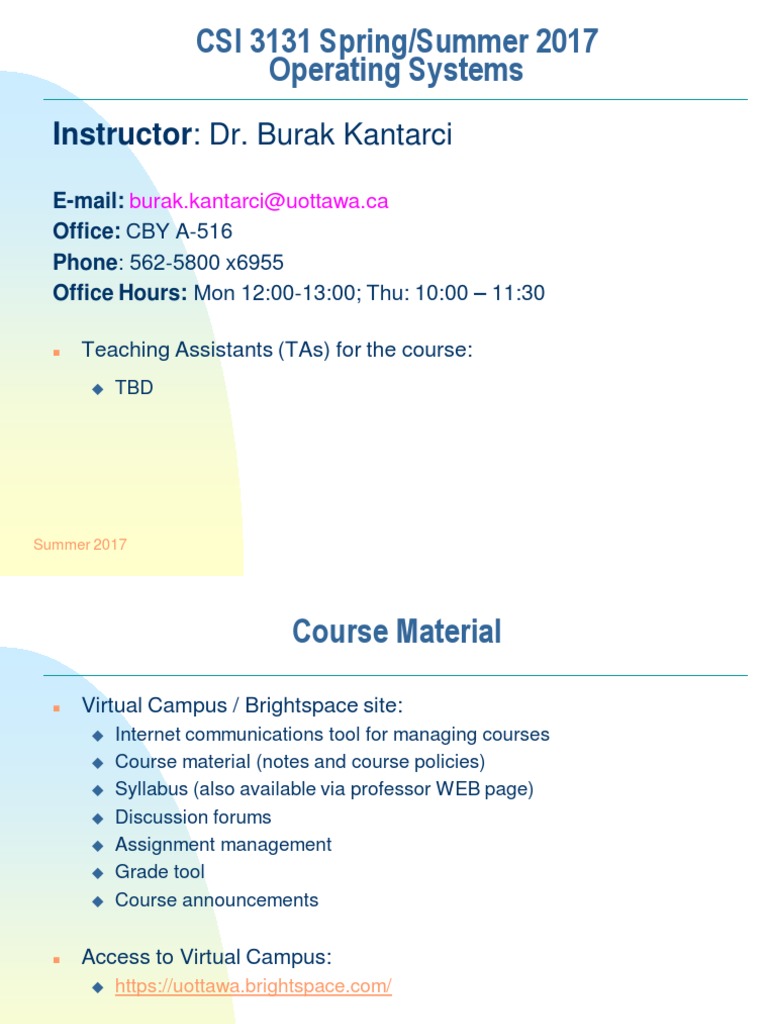 CSI3131 Syllabus | PDF | File System | Operating System