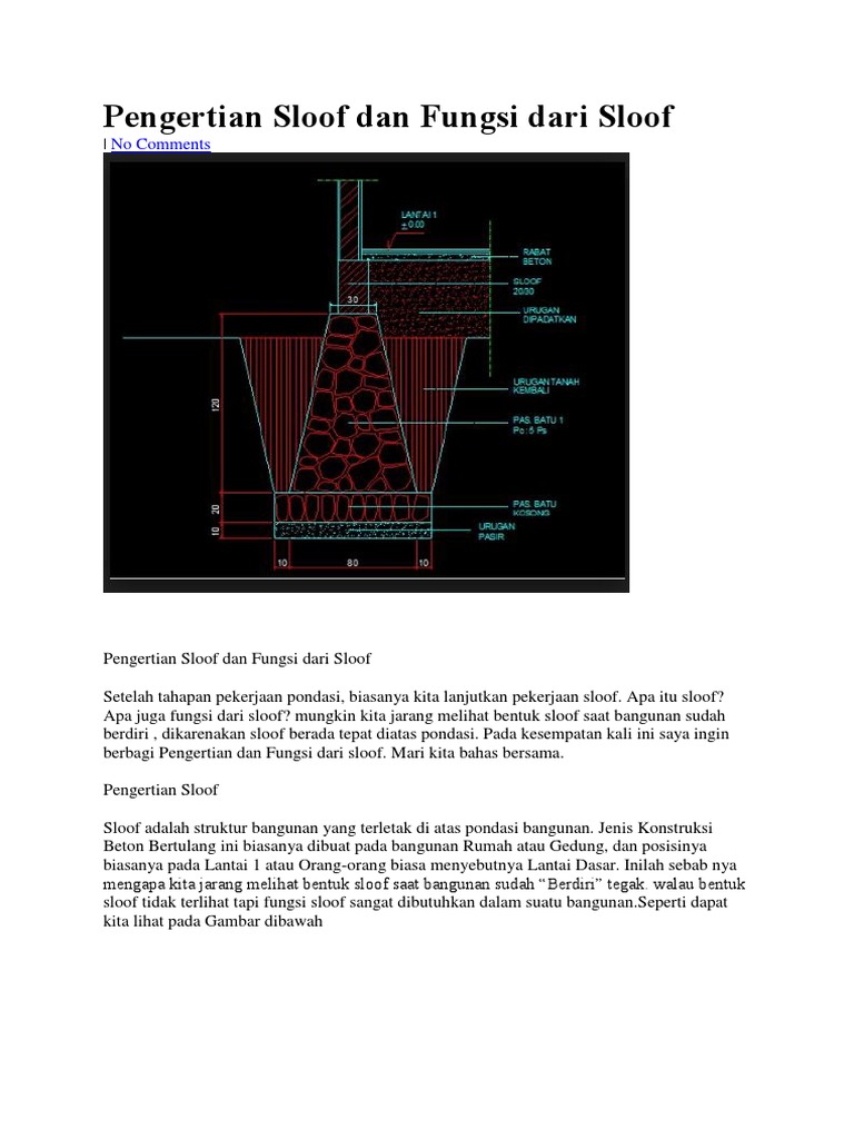 Pengertian Sloof Dan Fungsi Dari Sloof | PDF