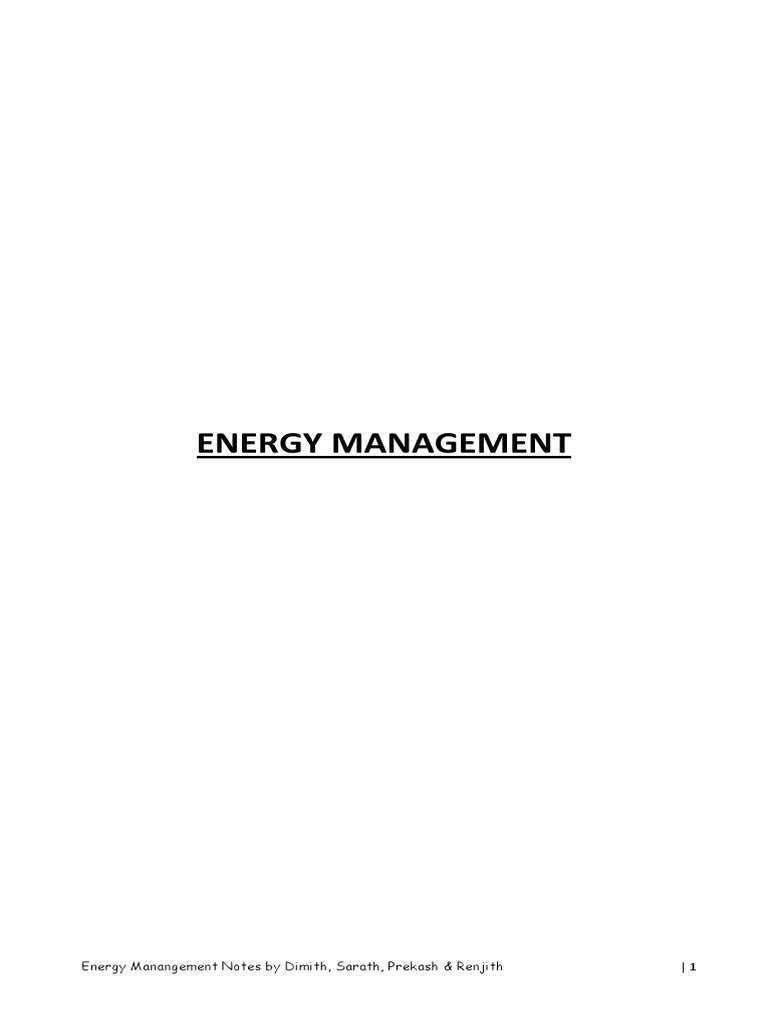 Energy Management Module I | PDF | Power Station | Energy Storage