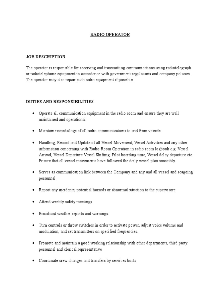 Radio Operator | PDF | Transmitter | Radio