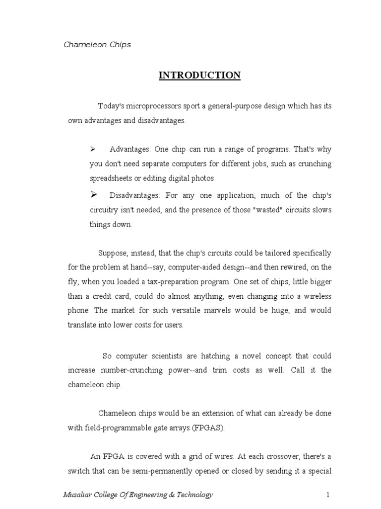 Chameleon Chips Full Report | PDF | Field Programmable Gate Array ...