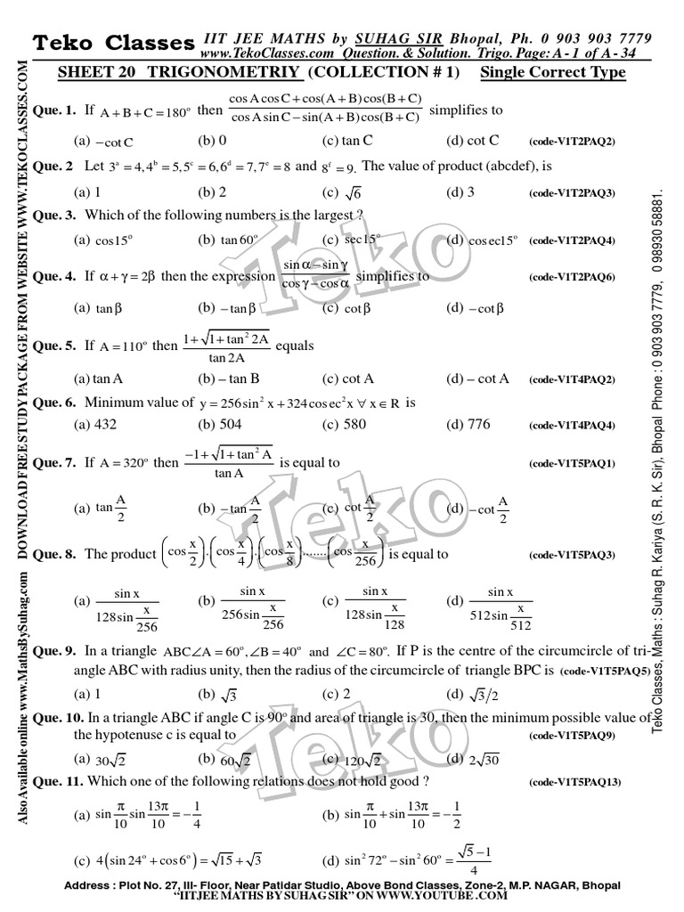 Trigonometry | Download Free PDF | Sine | Triangle
