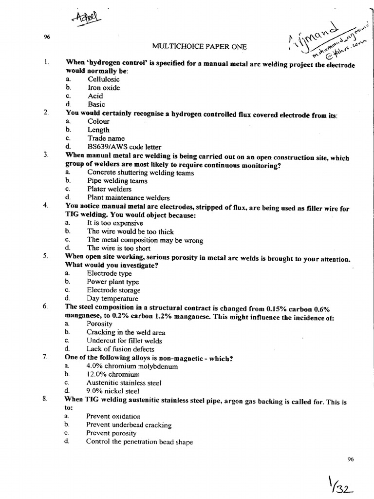 9 77 Pages Mutiple Questions For CSWIP Question Answers Solved Past ...