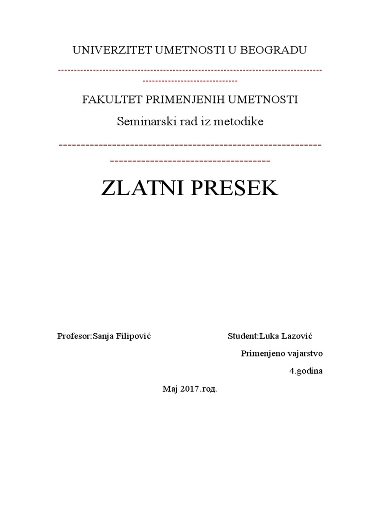 Seminarski Zlatni Presek | PDF