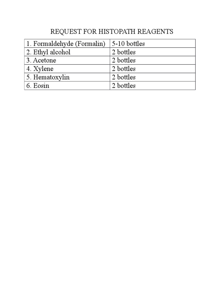 Histopath Reagents | PDF