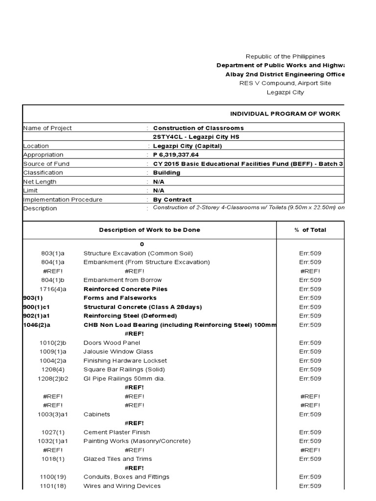 Classroom Construction Project Legazpi | PDF | Deep Foundation | Concrete