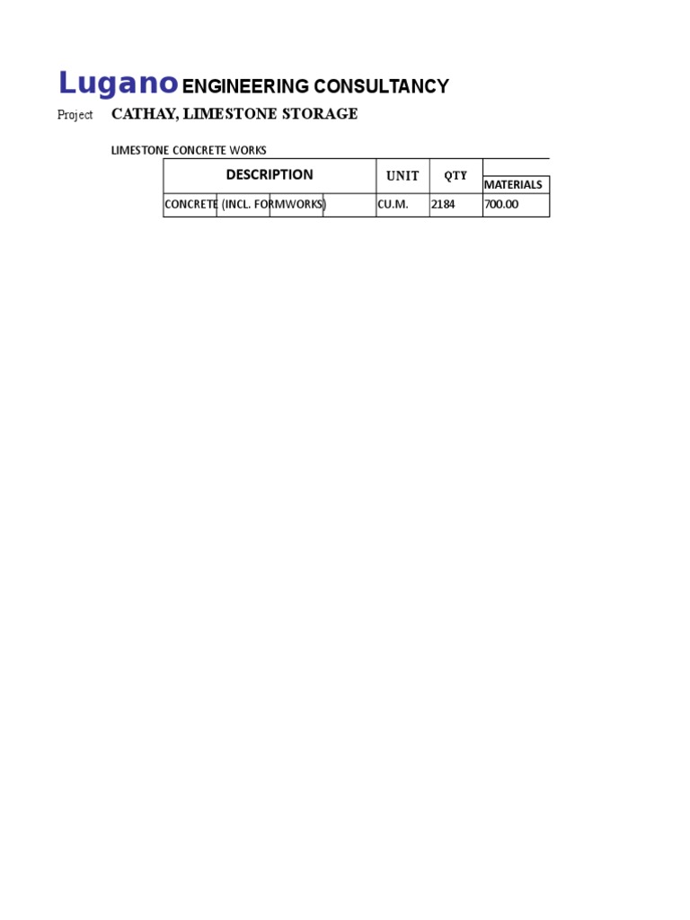 Limestone Storage Estimate | PDF