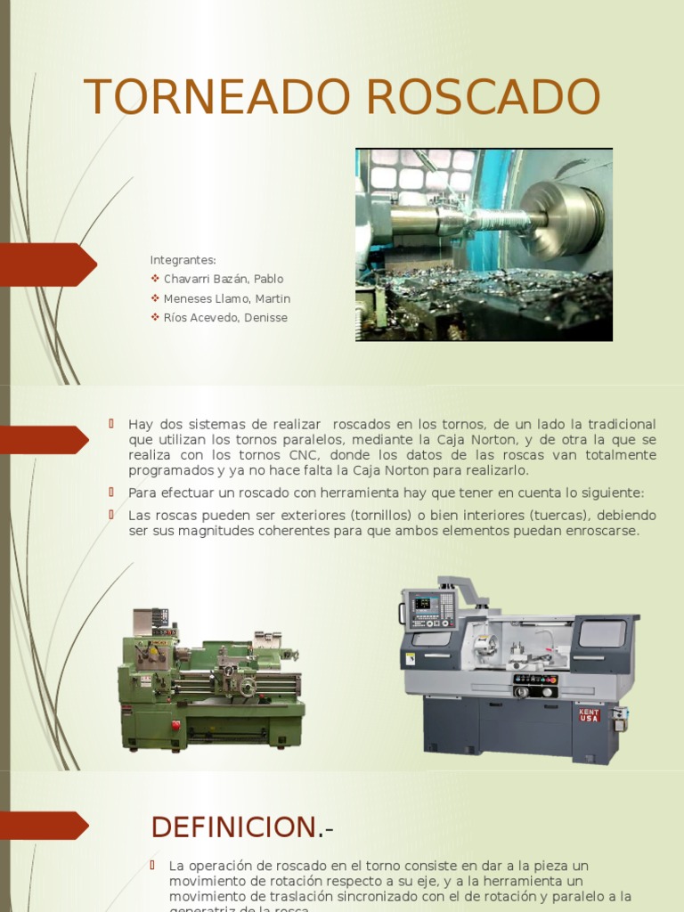 PROCESO DE MANUFACTURA TORNEADO ROSCADO | Mecanizado | Tornillo