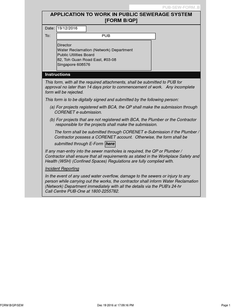 Pub Sew Form - B | PDF | Sanitary Sewer | Government