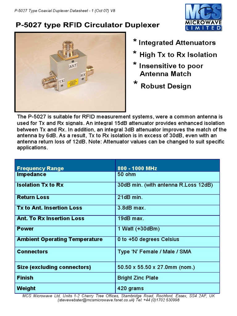 Data Sheet | PDF | Antenna (Radio) | Coaxial Cable